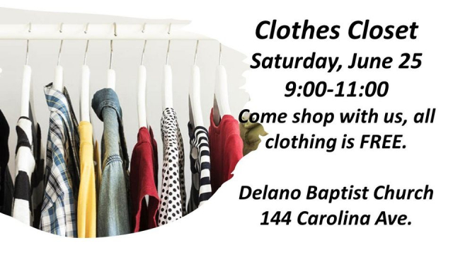 6/25 Delano Baptist Church Clothes Closet – Polk County Tennessee EVENTS