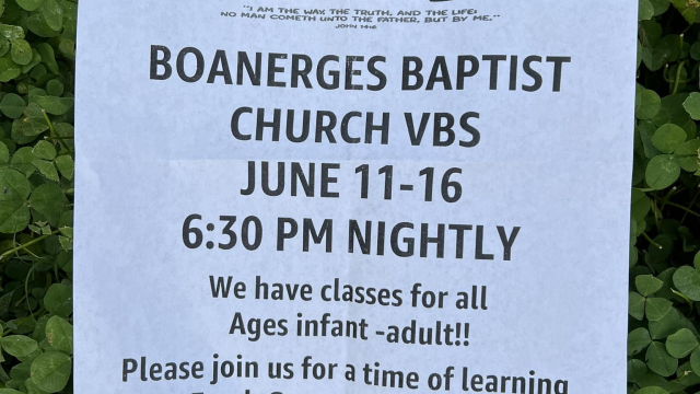 6/11-16 Boanerges Baptist VBS – Polk County Tennessee EVENTS